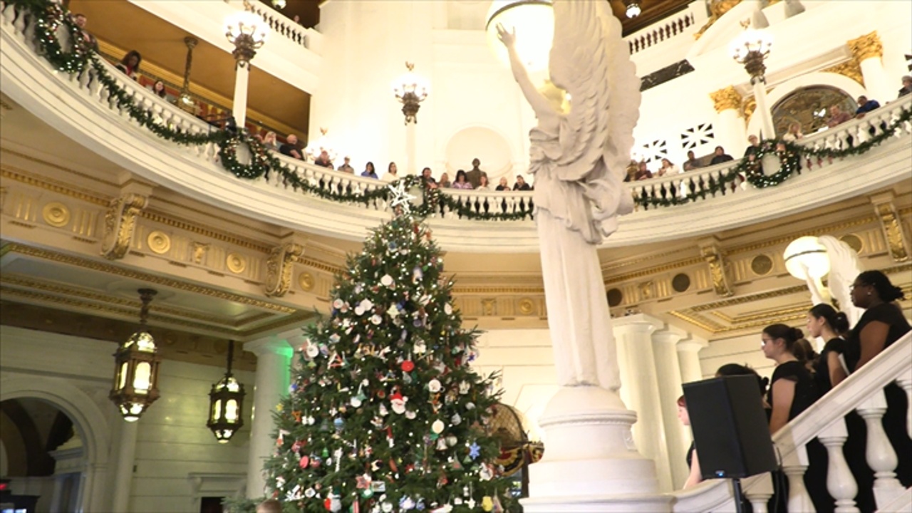 PA Capitol Christmas Tree Brightens Rotunda, Draws Dozens – WNY News Now